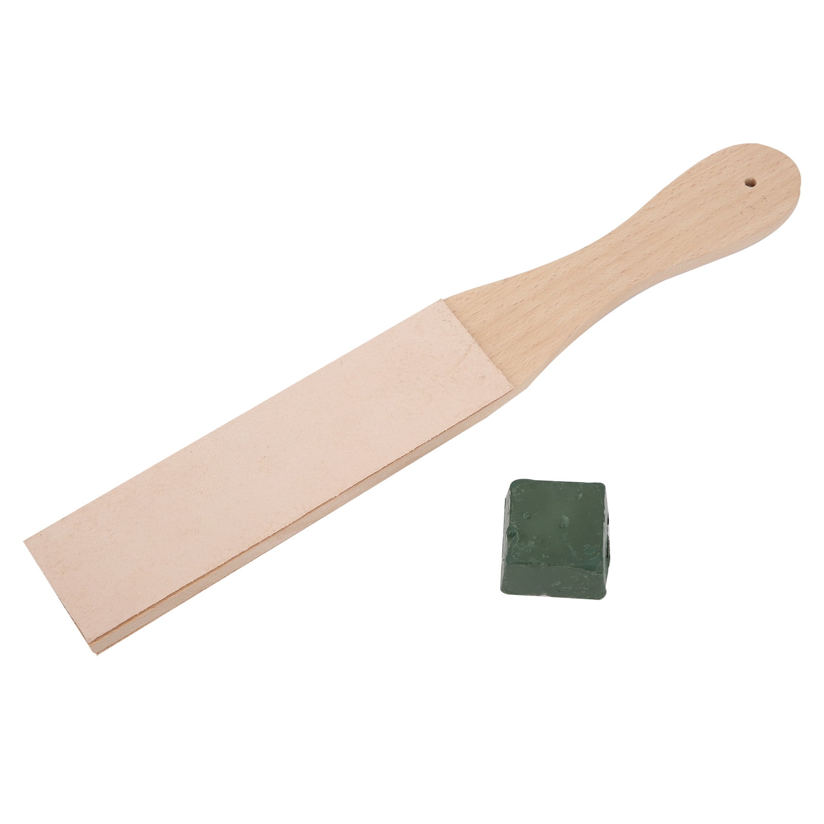 Dual-Sided Leather Polish Sharpening Strop & Wooden Grinding Board With ...