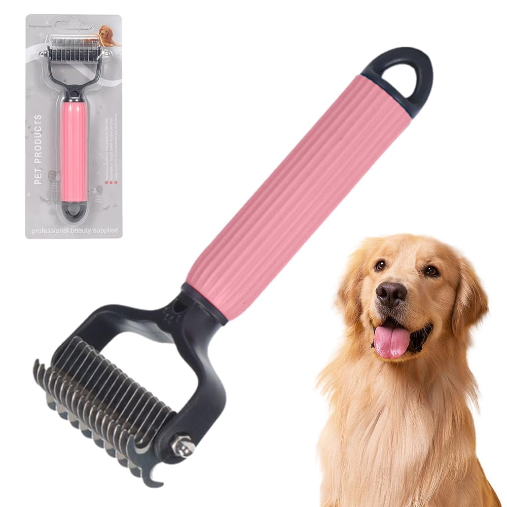 Dual-Sided Pet Grooming Rake, 2026 New Dematting Comb for Long-Haired ...