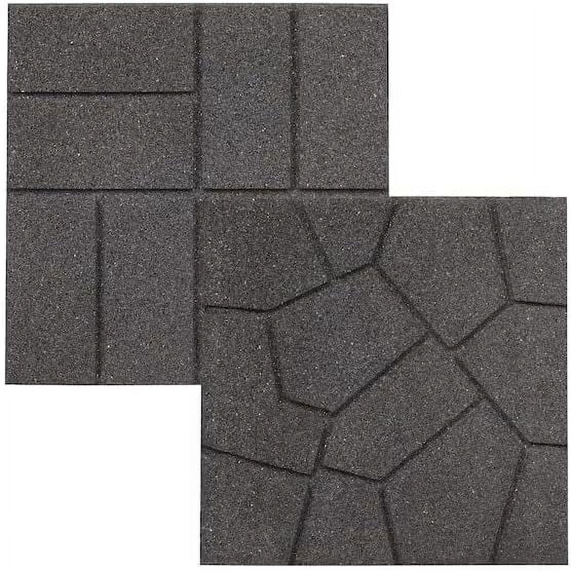Dual Sided Rubber Paver Tile - 16" X 16" X 3/4" (Gray, 5 Tiles ...