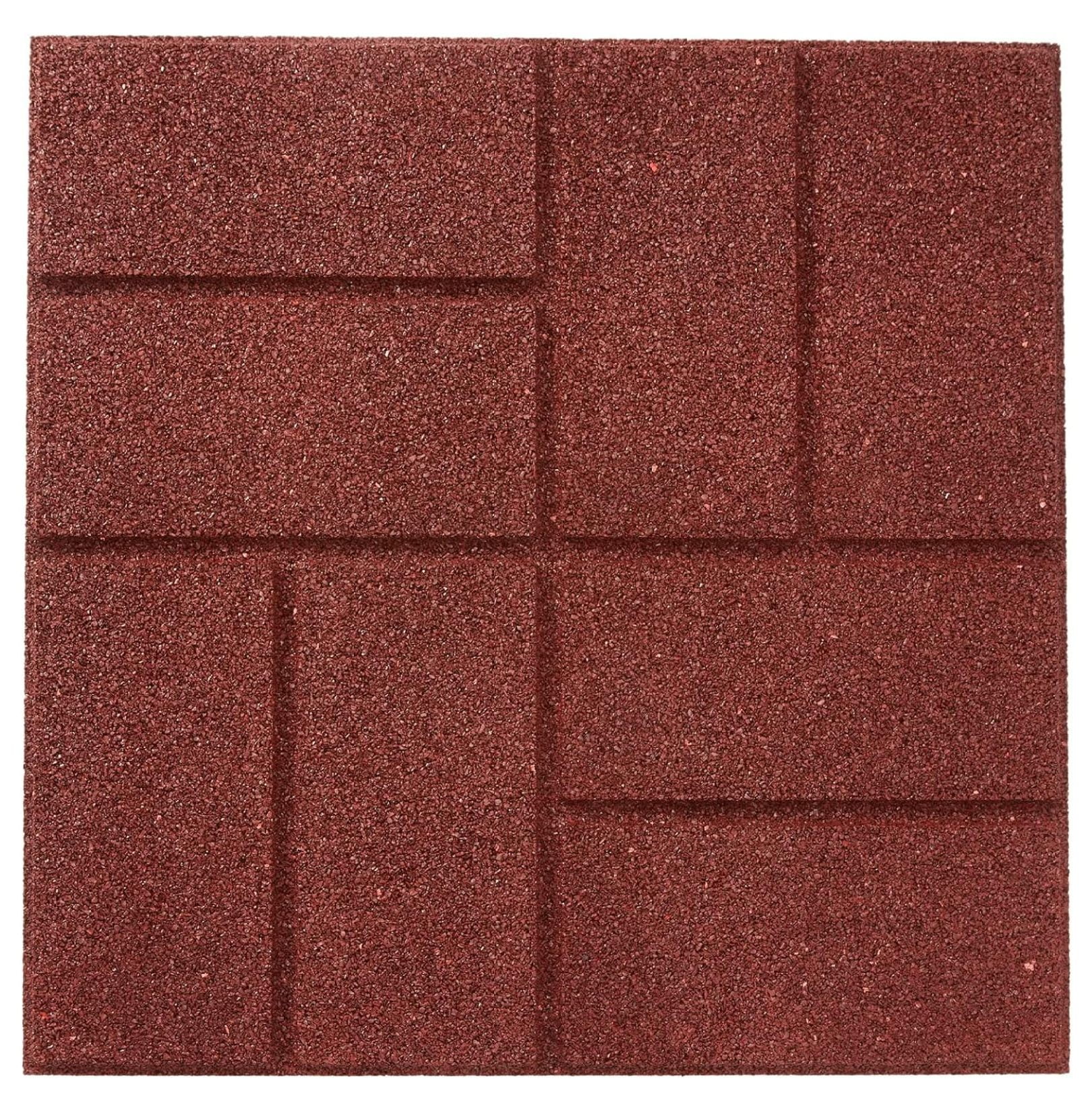 Dual Sided Rubber Paver Tile - 16" X 16" X 3/4" (Red, 5 Tiles ...