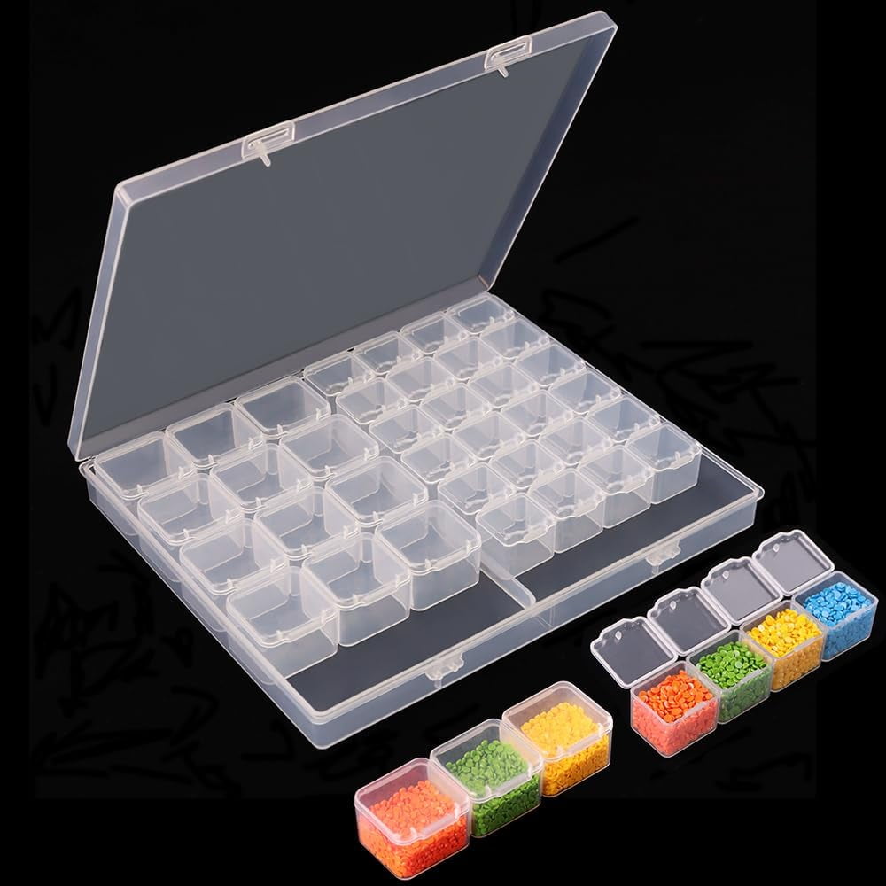 Dual-Sized Diamond Art Storage Containers with 28 Small & 15 Mid-sized ...