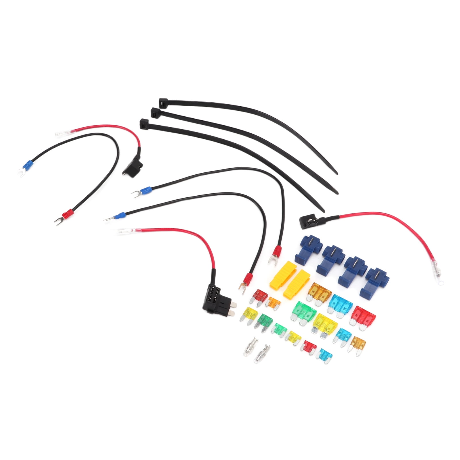 Dual Slot Car Fuse Tap Adapter with Blade Fuses for Vehicles and Boats ...