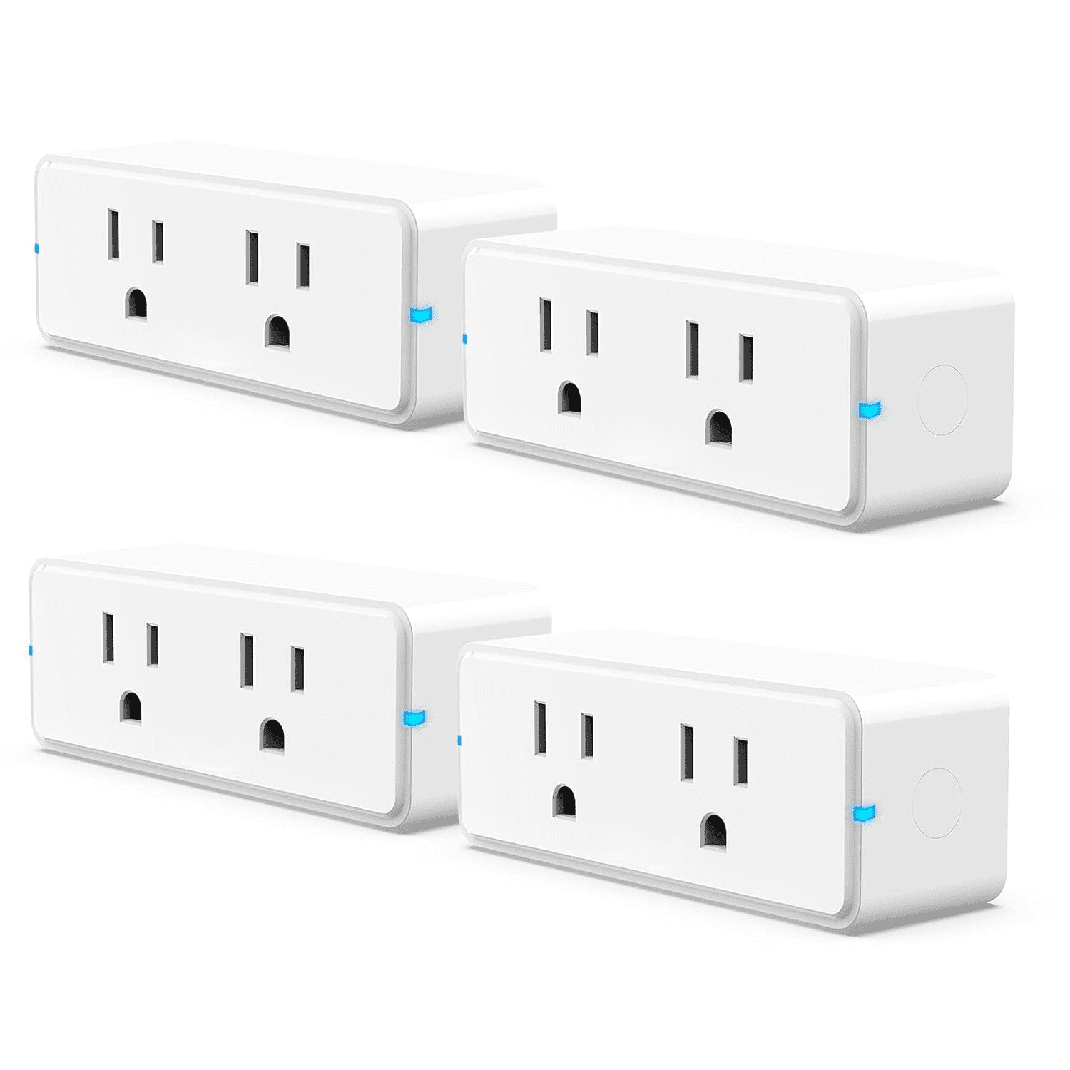 Dual Smart Plug 4 Pack, 15A WiFi Bluetooth Outlet, Work with Alexa and ...