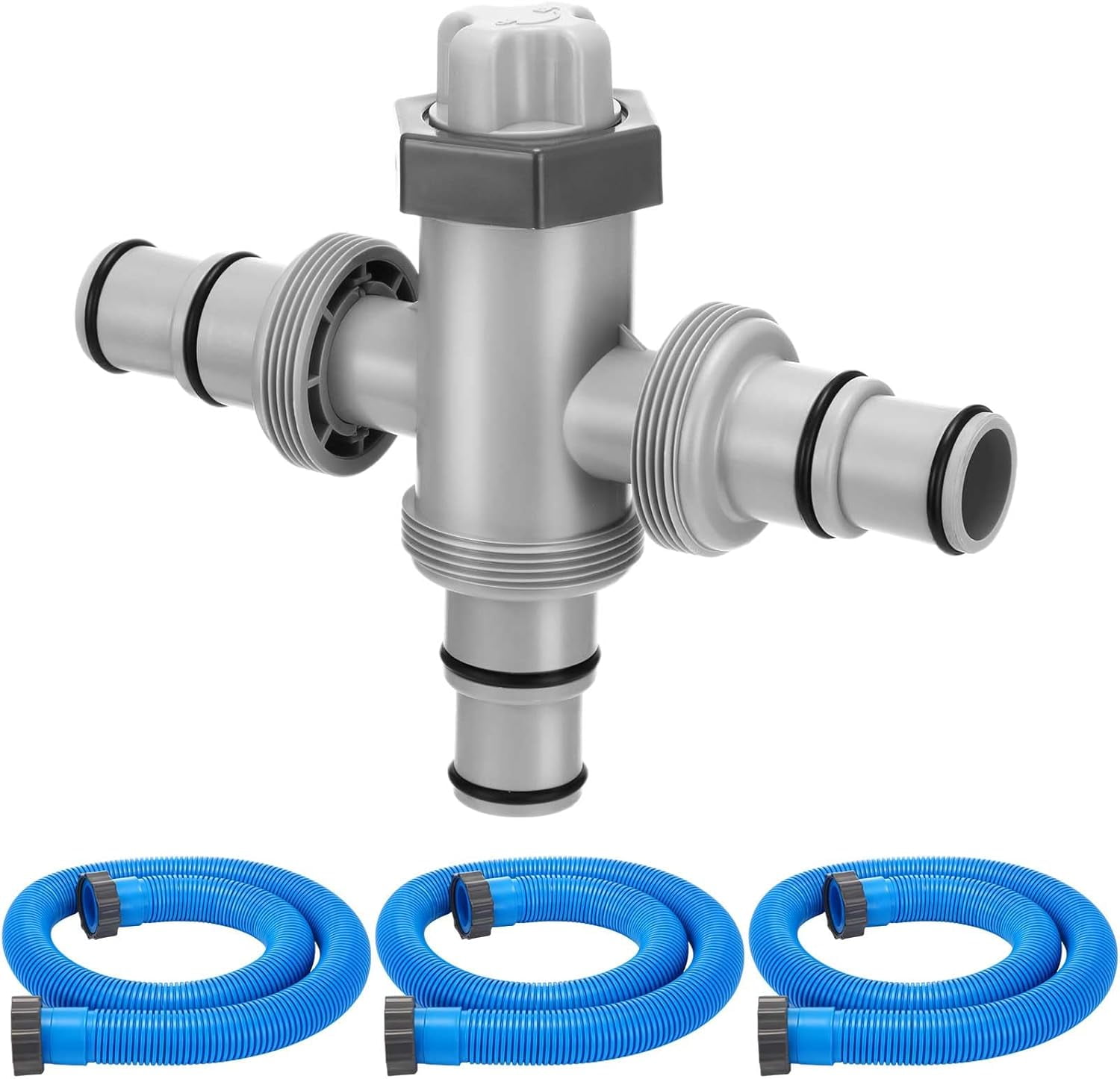 Dual Split Swimming Pool Hose Plunger Valve, 2 in 1 Hose Plunger Valve ...