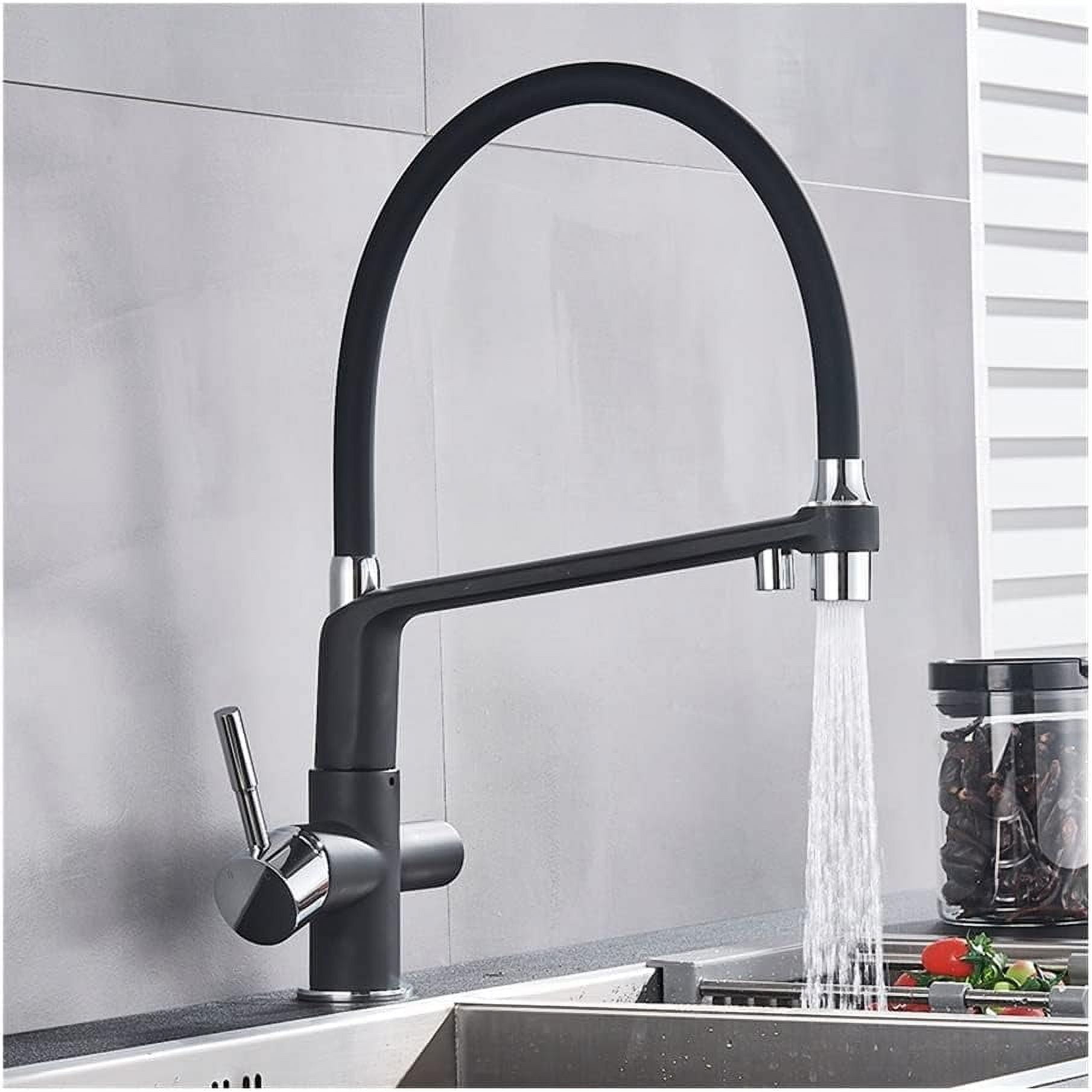 Dual Spout Kitchen Faucet with Water Filter, 360 Degree Rotation Mixer ...
