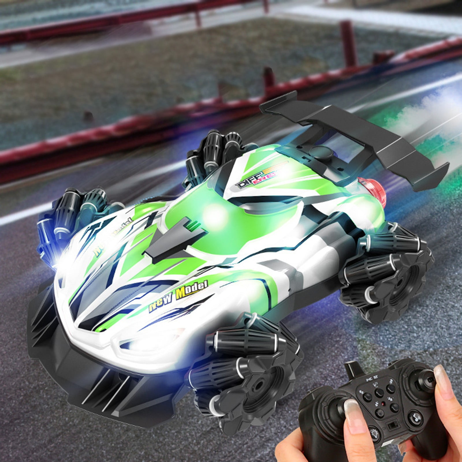 Dual Spray Lighted Car , Wireless Remote Control Drift Racing Car ...