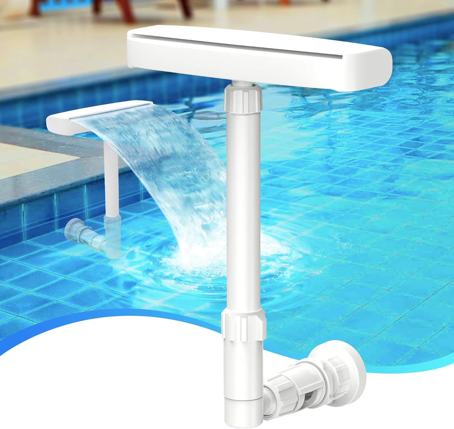 Dual Spray Pool Fountain, 10-20°F Cooler Water for Above/In-Ground ...