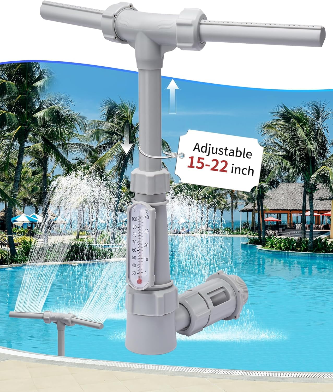 Dual Spray Pool Fountains for Above-Inground Swimming-Pool - Adjustable ...