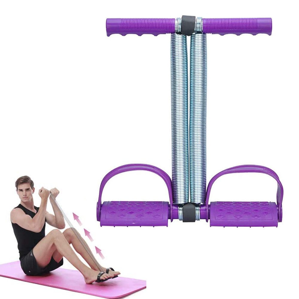 Dual Spring Sit Up Pull Rope Elastic Tension Fitness Foot Pedal Sit Up ...