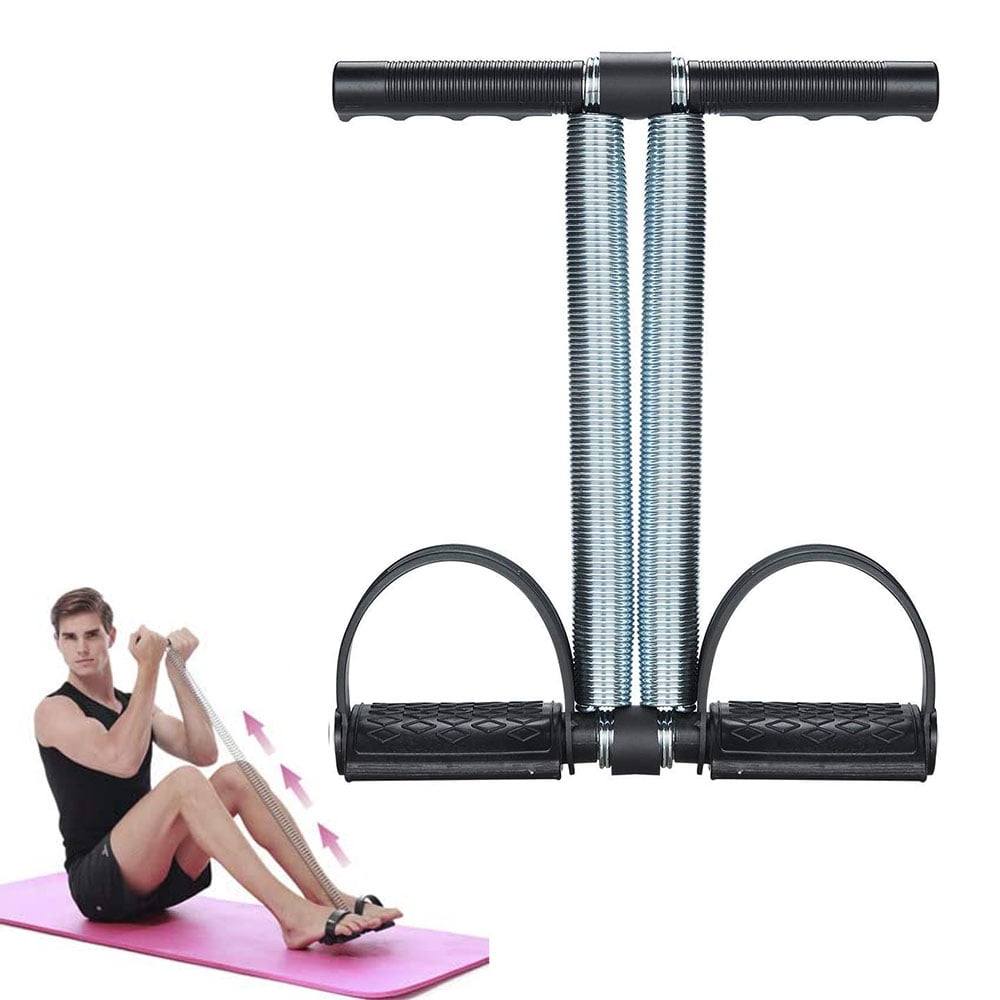 Dual Spring Sit Up Pull Rope Elastic Tension Fitness Foot Pedal Sit Up ...