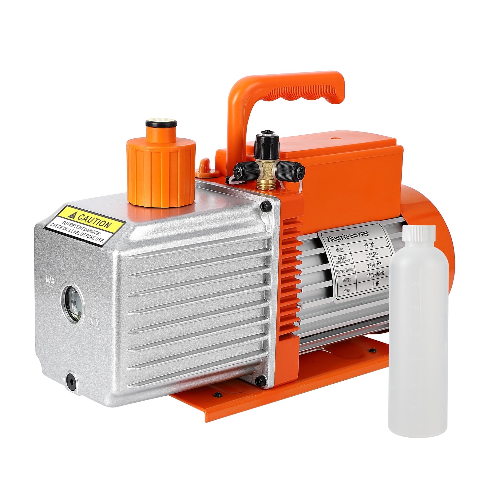 Dual Stage Rotary Vane HVAC Air Vacuum Pump with Oil Bottle for HVAC ...