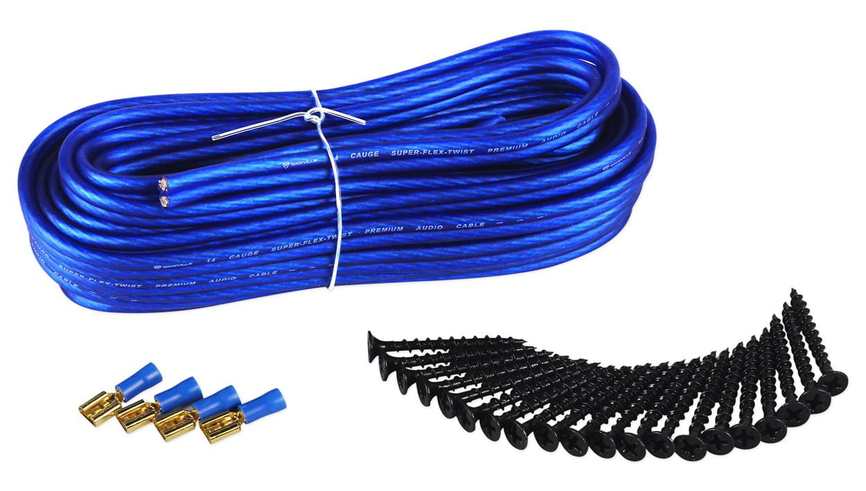 Dual Sub Box Enclosure Installation Kit: Speaker Wire, Screws, Spade ...