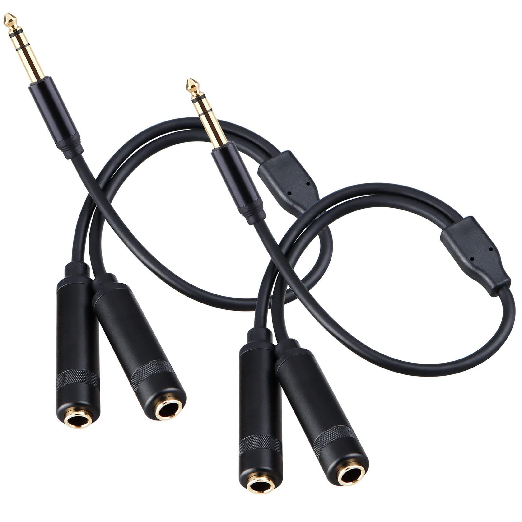 Dual TRS Y Adapter Cable for Headphones and Amplifiers 2-Pack - Walmart.com