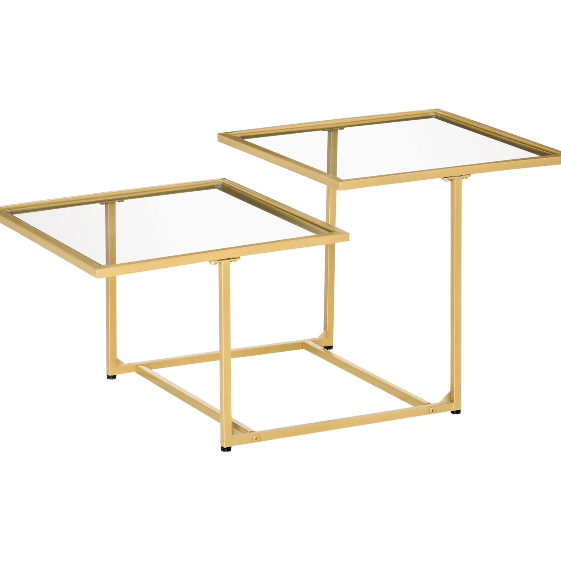 Dual - Tabletop Gold Coffee Table - Living Room Chat + Cleanable Decor ...