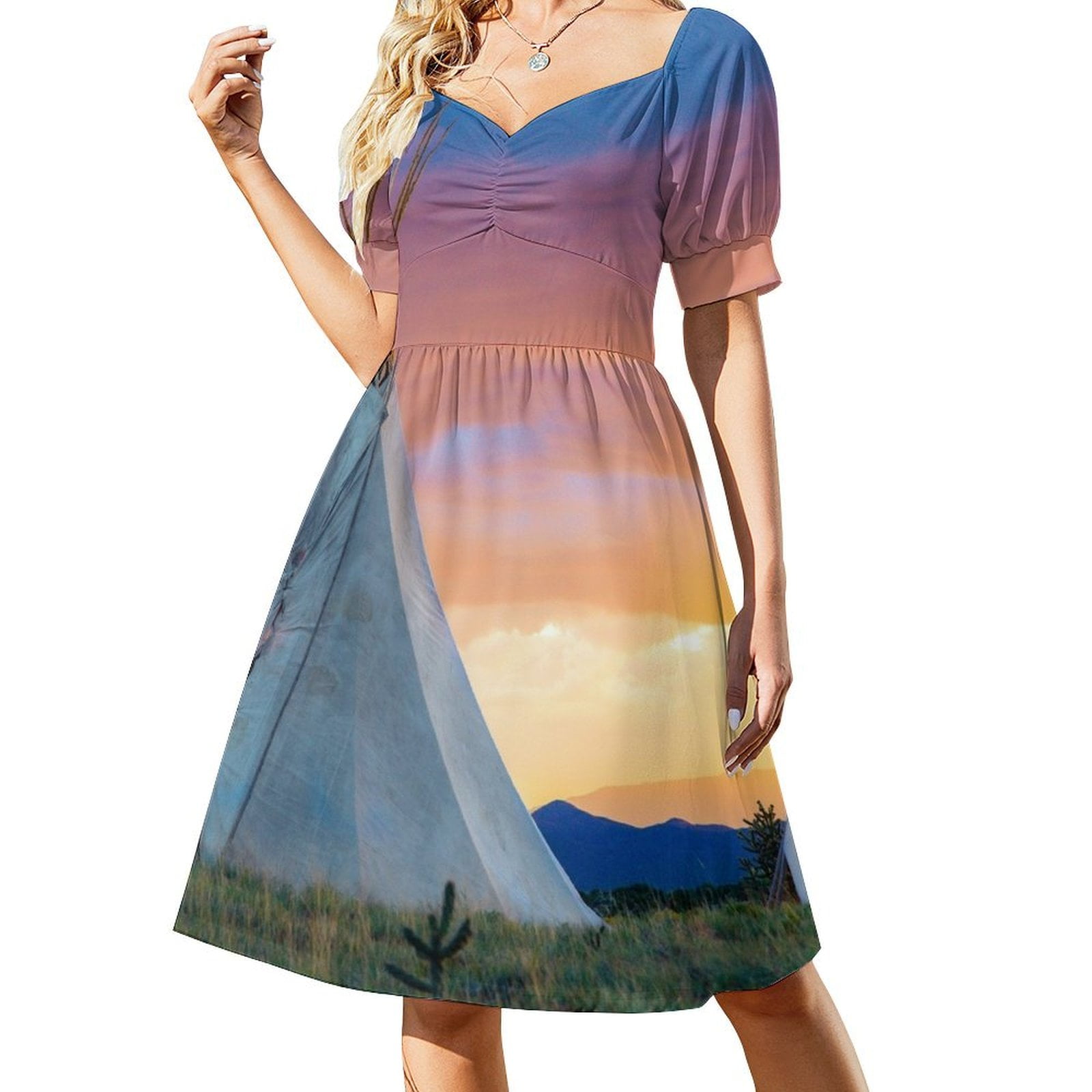 Dual Teepees With Southwest Sunset Dress evening dresses ladies Women's ...