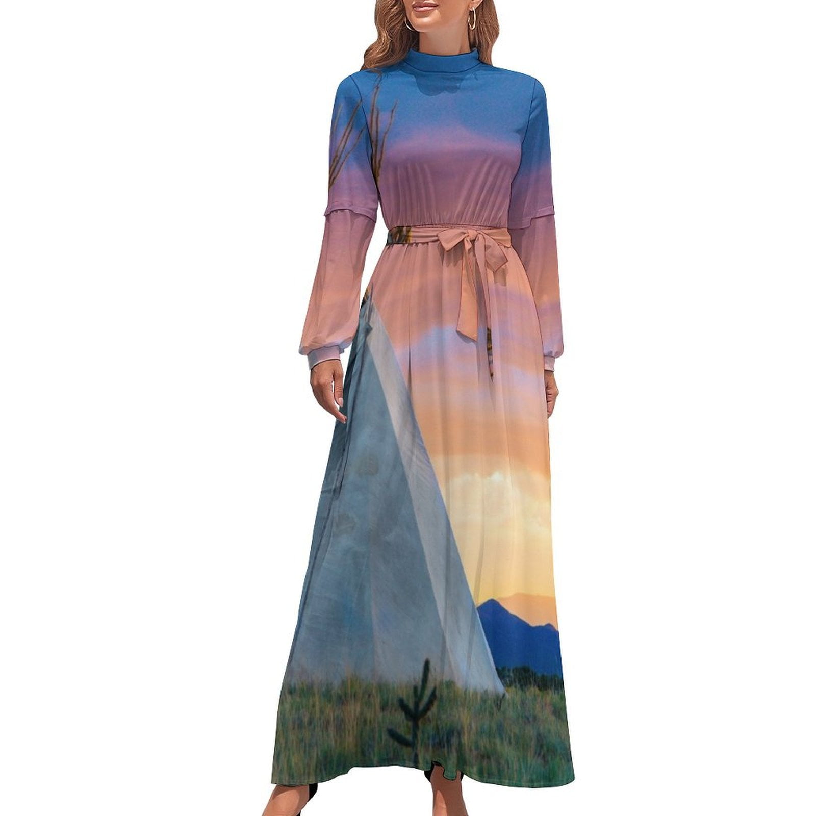 Dual Teepees With Southwest Sunset Long Dress dress for woman summer ...