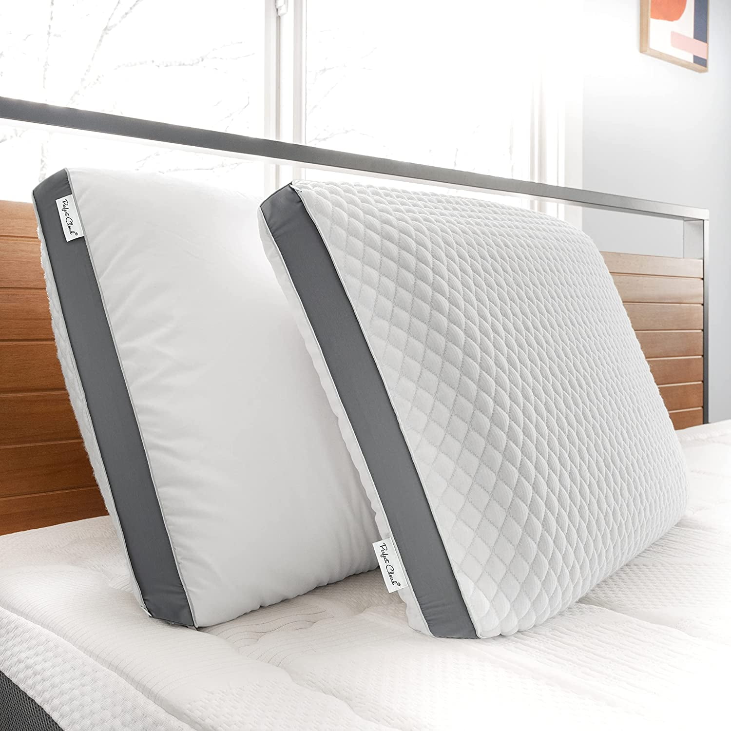 Dual Temperature Memory Foam Pillow with Adjustable Layers - Cooling ...