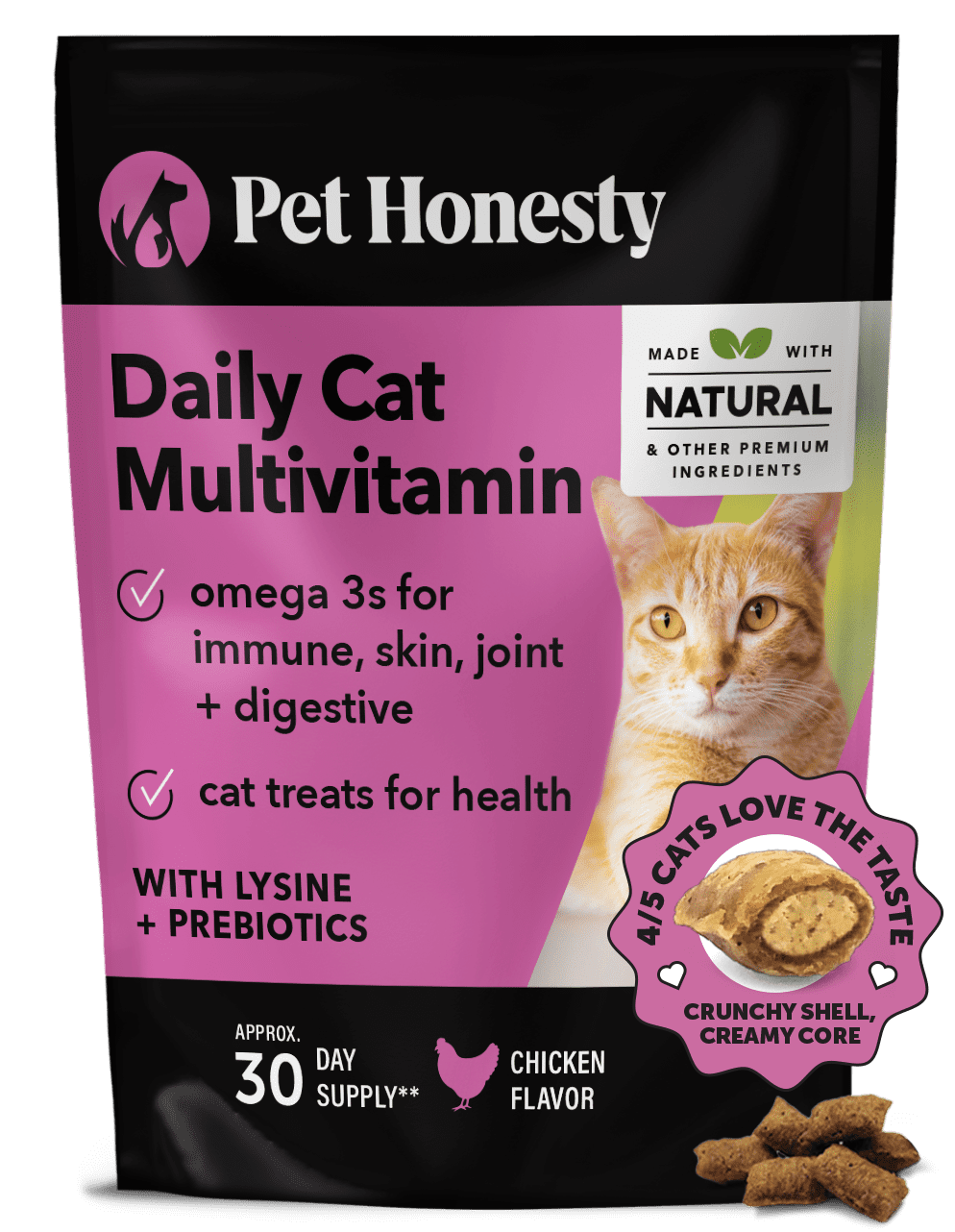 Pet Honesty's Multivitamin Chew Supplements for Cats & Kittens, Dual ...