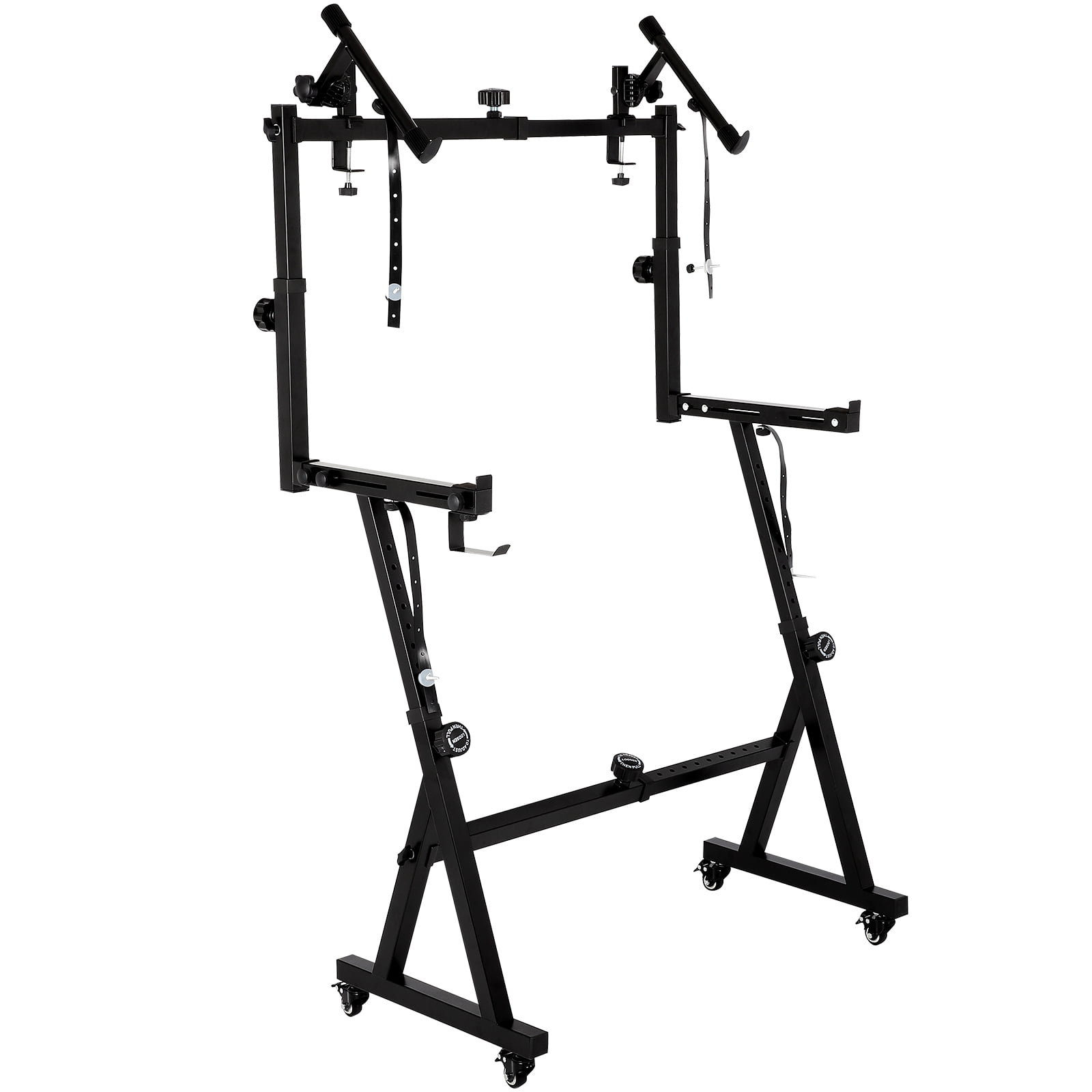 Dual Tier Keyboard Stand - Heavy Duty Adjustable Double Z-Frame for 2 ...