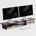 Dual‑Tier Monitor Stand Riser with Drawers, Desktop Organizer Shelf ...