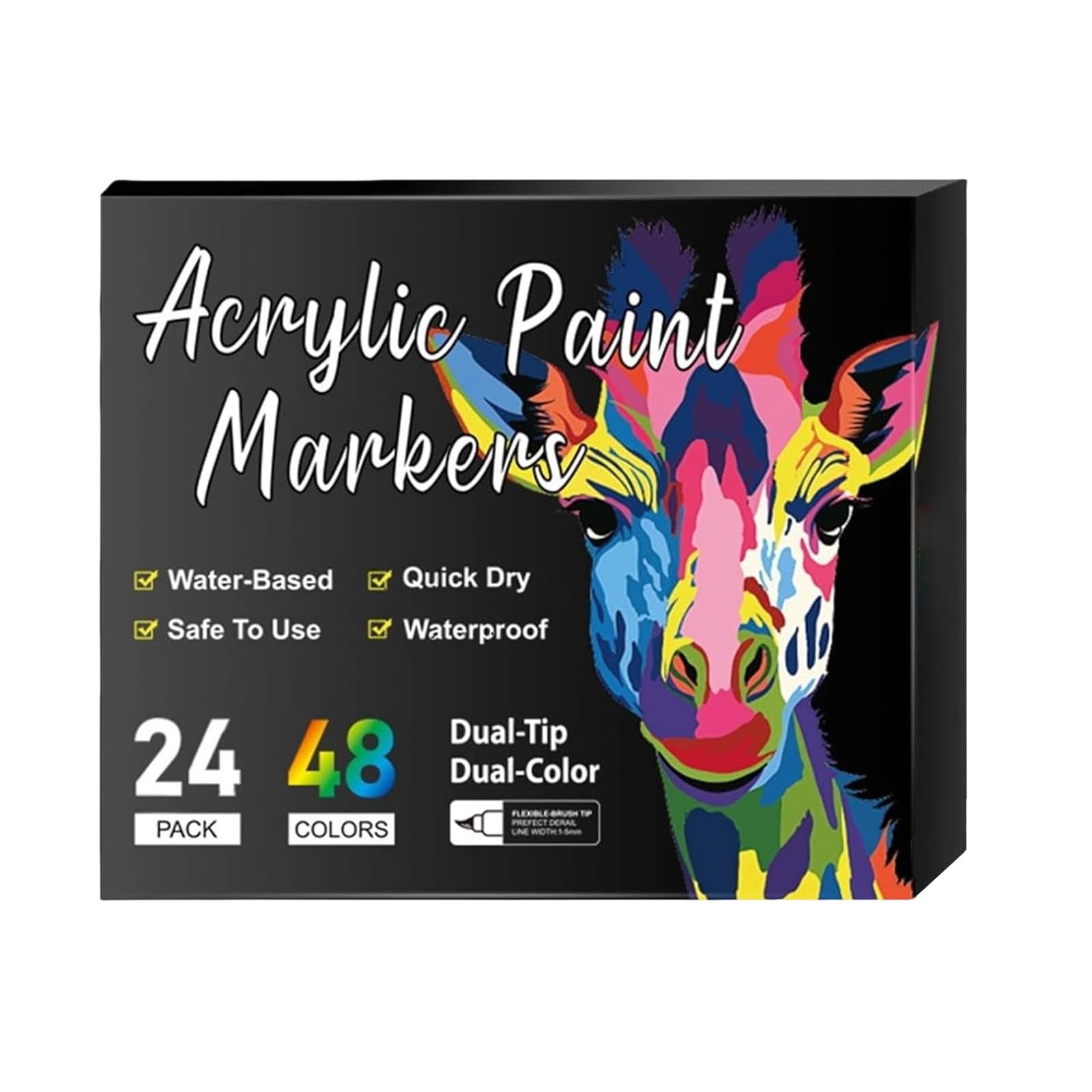 Dual Tip Acrylic Paint Pen Marker - 24/48/72/96/120 Colors Acrylic ...
