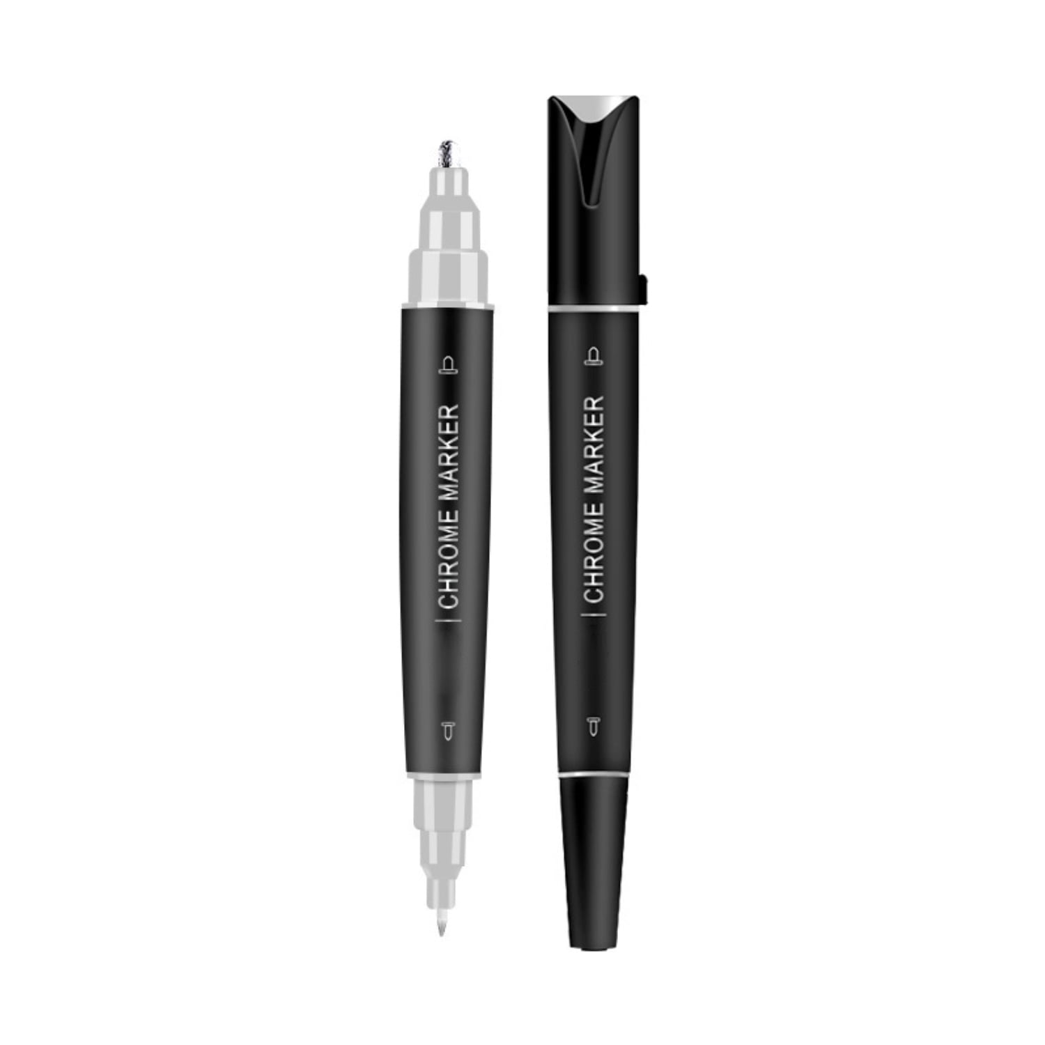 Dual Tip Chrome Marker, Metallic Permanent Paint Pen for Rock, Glass ...