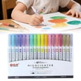 Dual Tip Highlighter Marker Set,Quick Dry Non Bleed Assorted Color ...