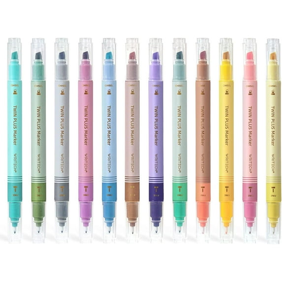 Dual Tip Highlighter Markers: Aesthetic Fine & Chisel Tip Pastel ...