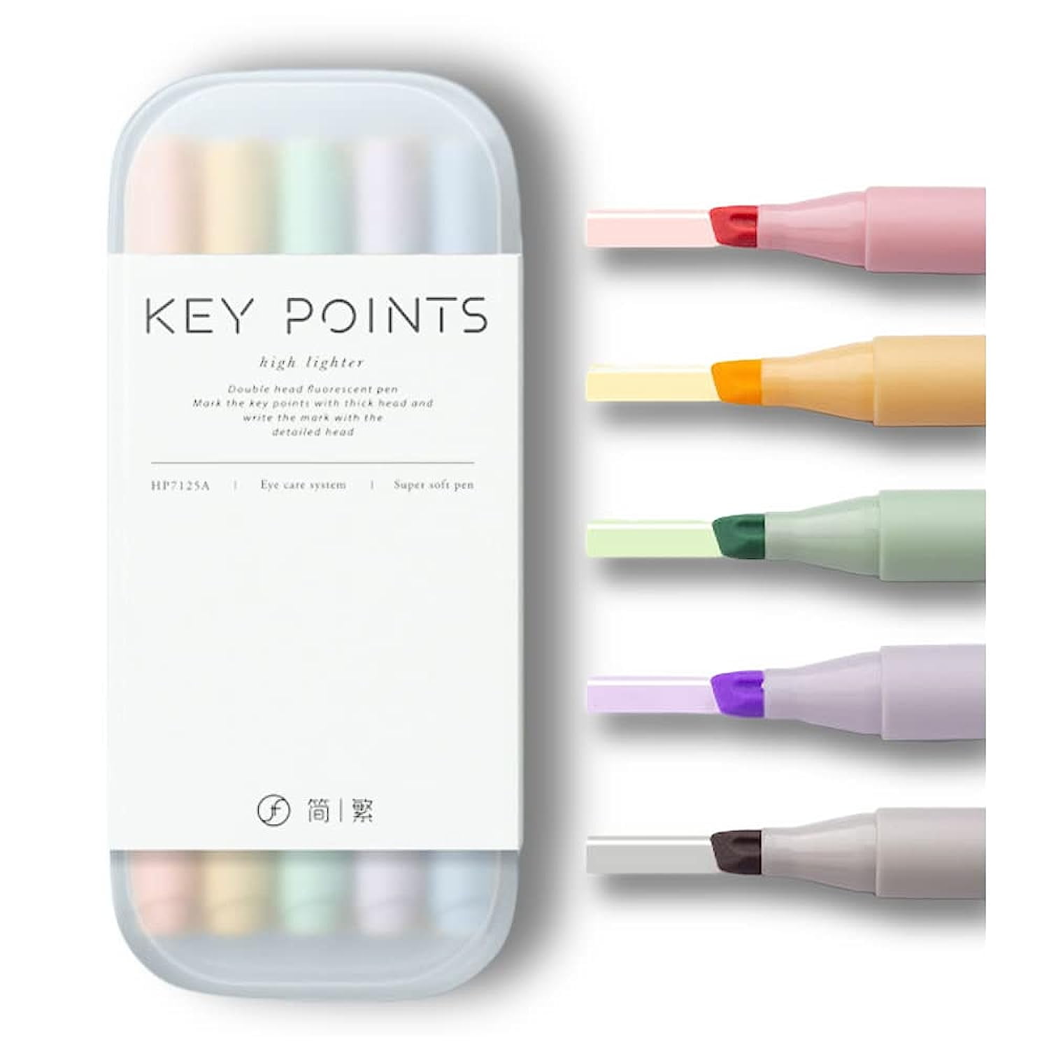 Dual-Tip Highlighters, Free Pencil Case, Chisel Tip & Fineliner Tip, No ...