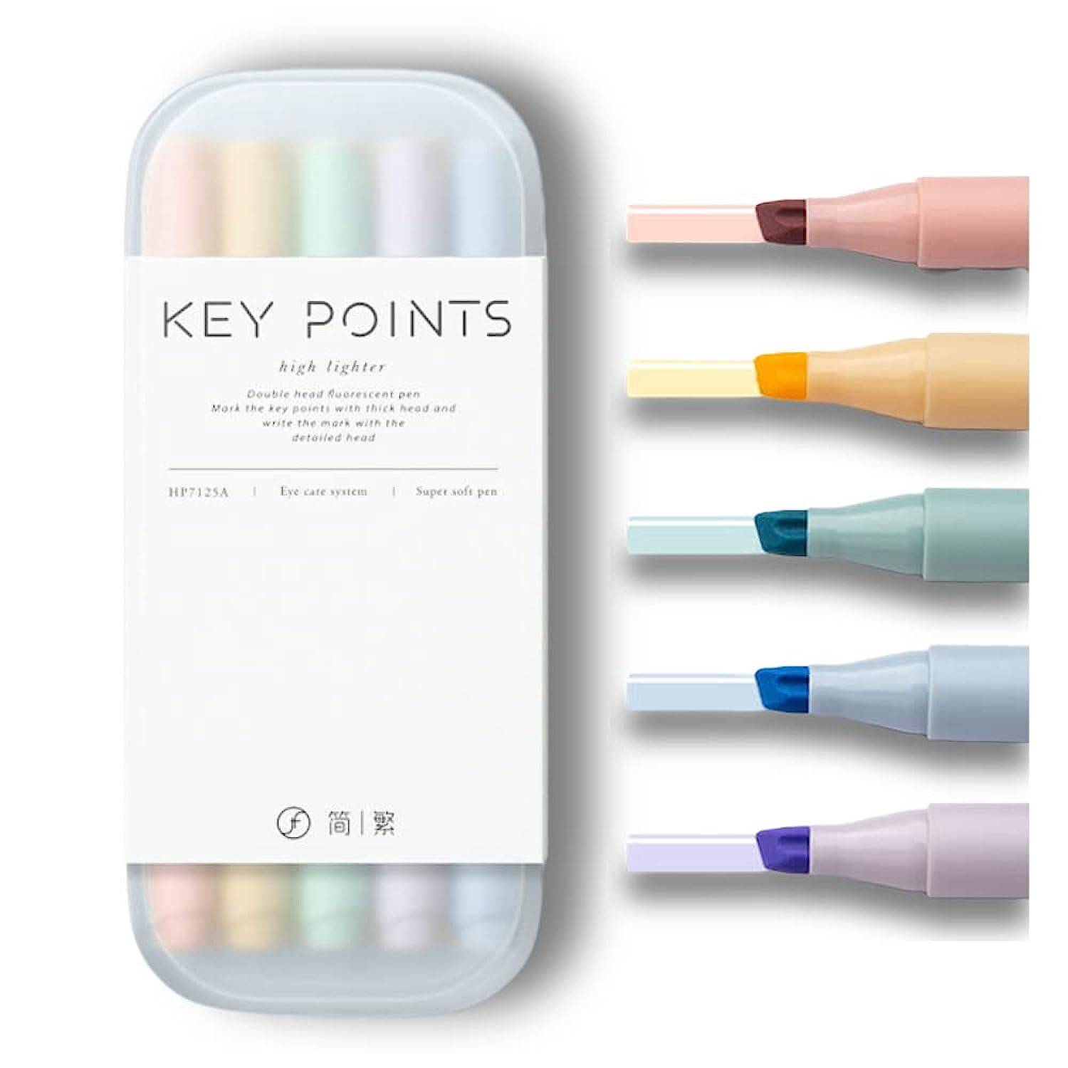 Dual-Tip Highlighters, Free Pencil Case, Chisel Tip & Fineliner Tip, No ...