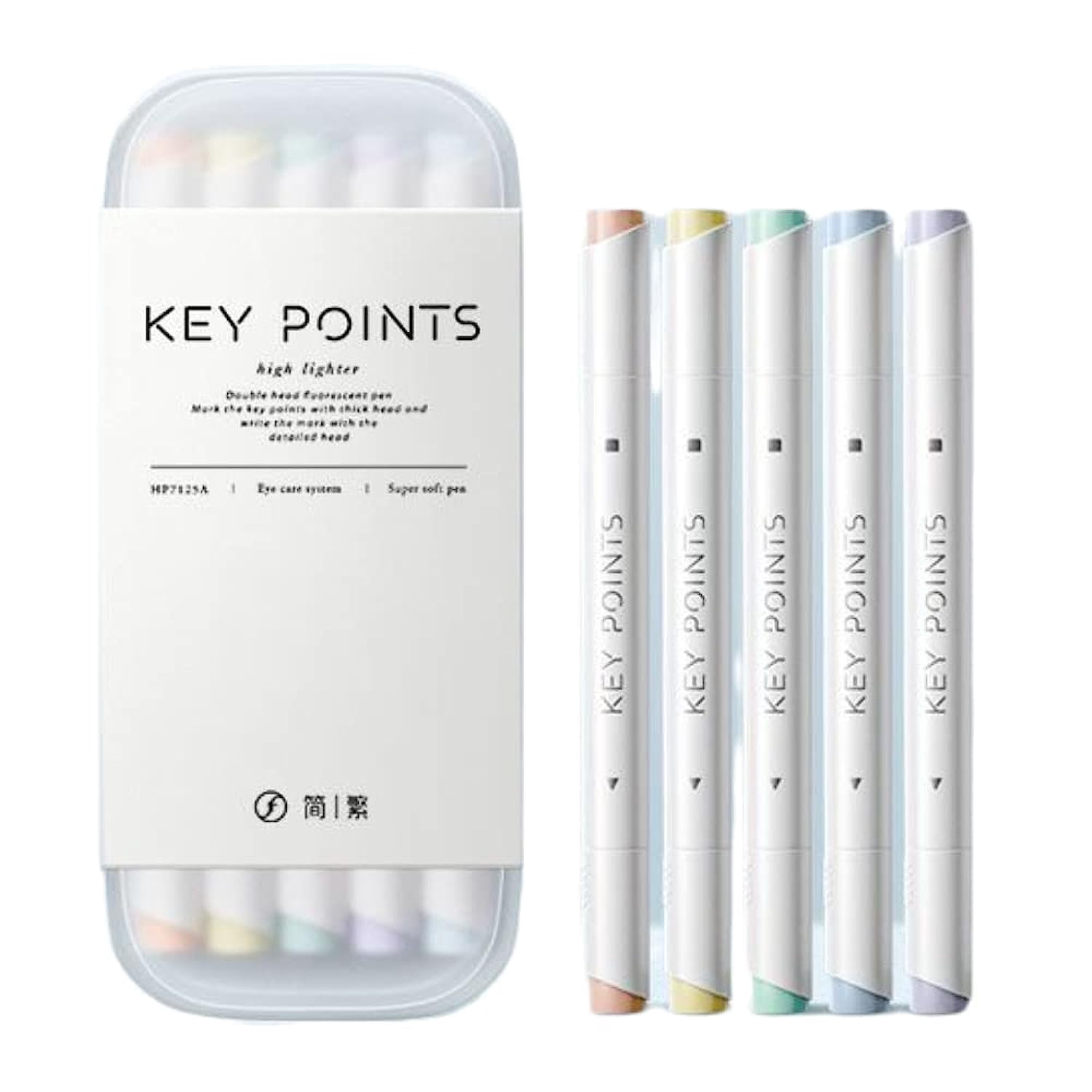 Dual-Tip Highlighters, Free Pencil Case, Chisel Tip & Fineliner Tip, No ...