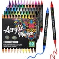 Dual Tip Markers Set, Water-Based Permanent Art Pens with Fine Tip ...