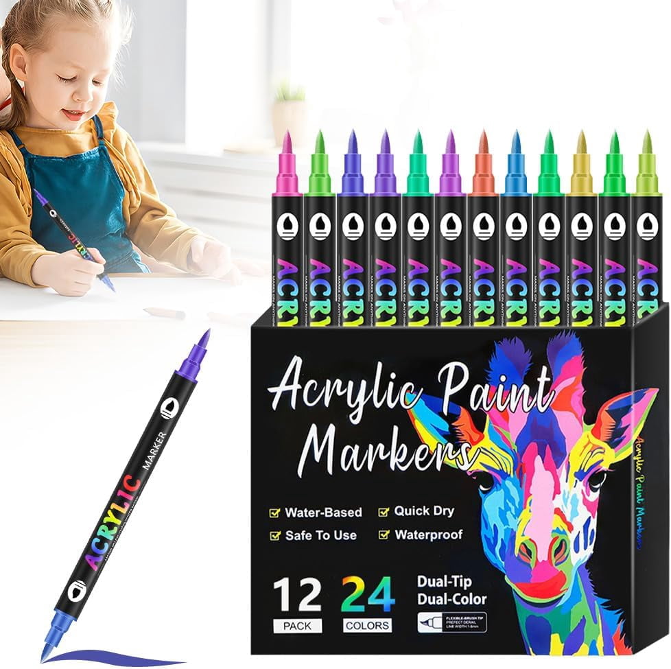 Dual Tip Pen Marker, 2025 Two-Color Painting Pens, 12/24/36 Pcs ...