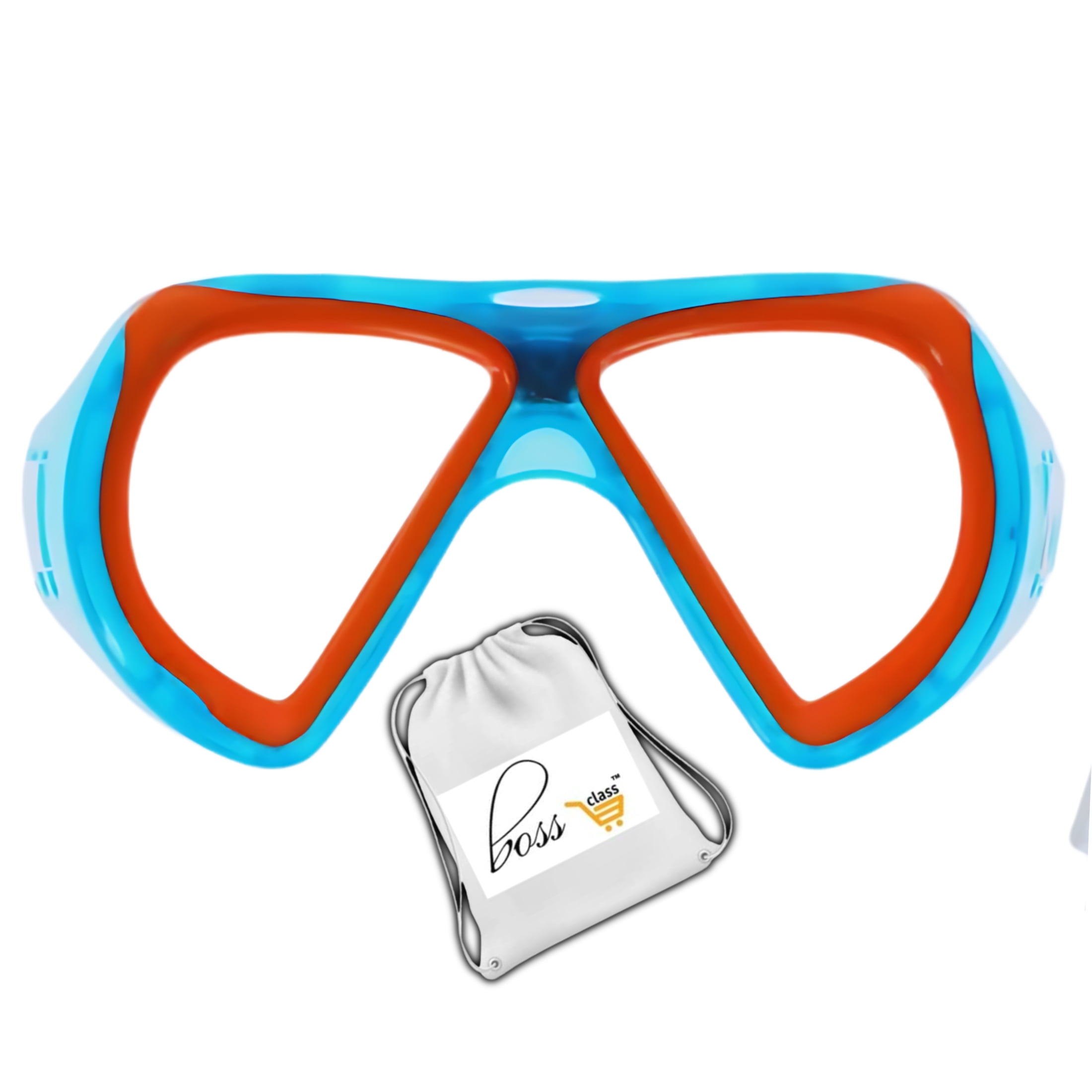 Dual Tone Blue Orange Child Goggle Swim Mask - Aqua View Kids Train ...