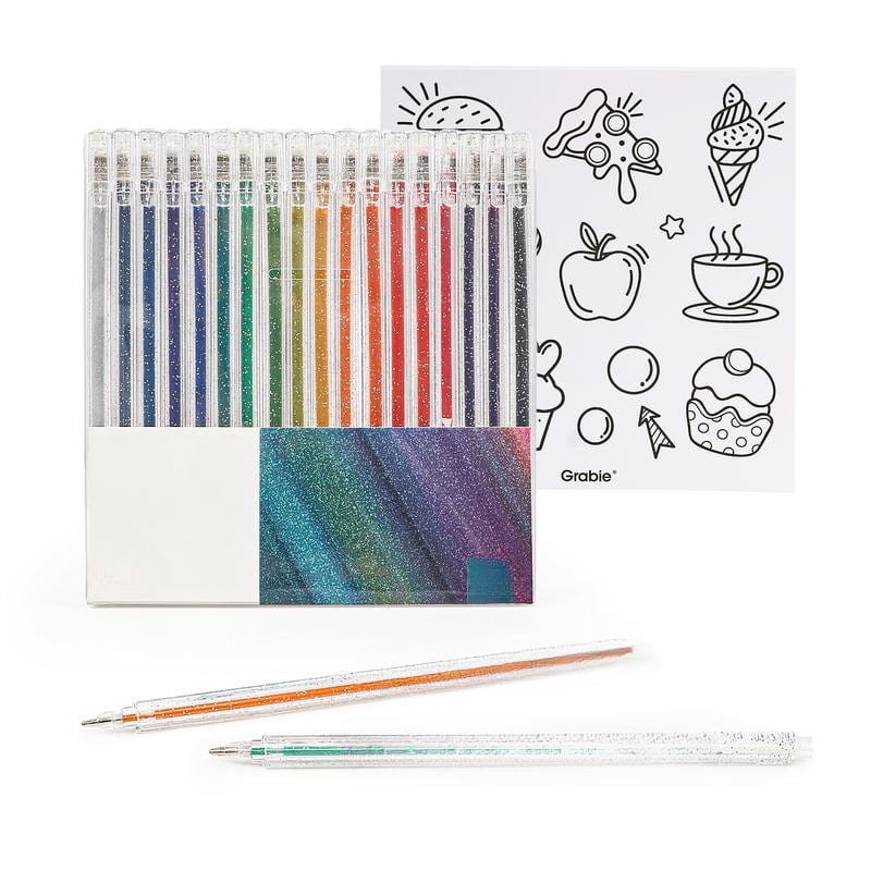 Dual Tone Iridescent Glitter Gel Ink Pens - 12/18 Vibrant Colors for ...