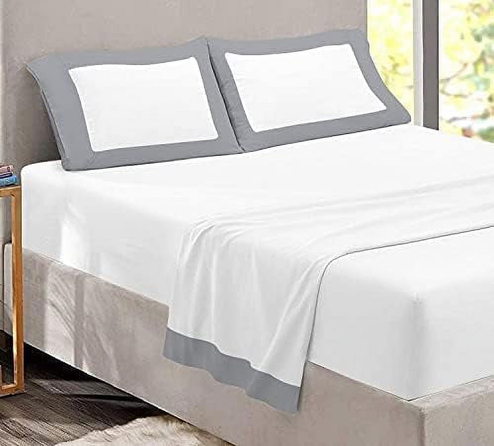 Dual Tone Sheet Set 4 Piece - 400 Thread Count - 22" Deep Pocket - 100% ...