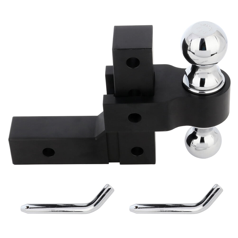 Dual Tow Ball Hitch Mount Adjustable Drop Raise Trailer Hitch Towing ...
