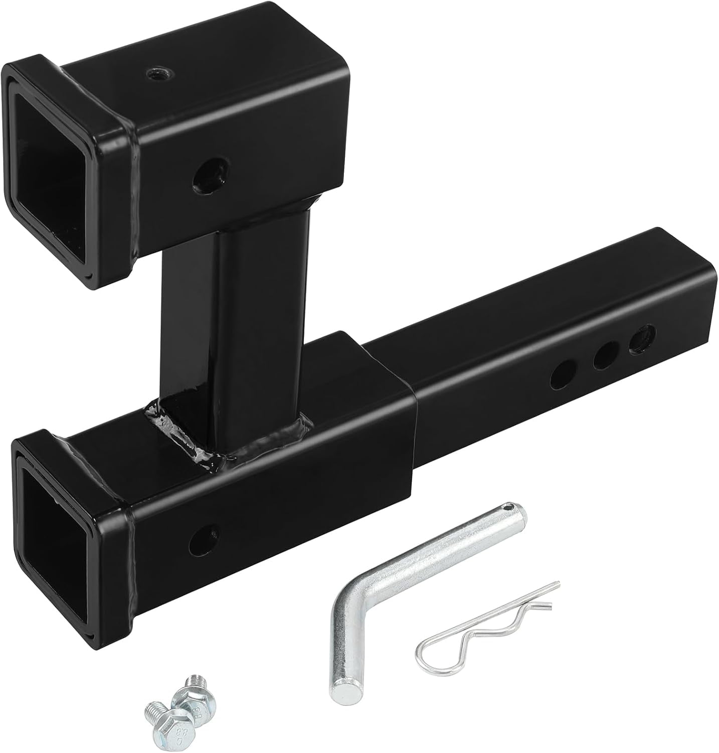 Dual Trailer Hitch Receiver Rise-Drop Adapter Extender Extension Tow ...