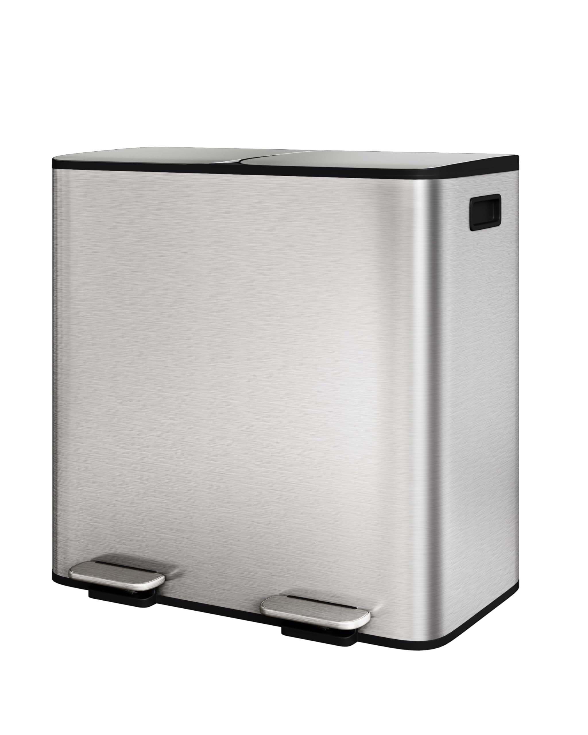 Dual Trash Can, 60 Liter (2x30L)/80 Liter (2x40L) Stainless Steel Step ...