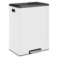 Dual Trash Can for Kitchen Recycling and Trash, 16-Gallon Stainless ...