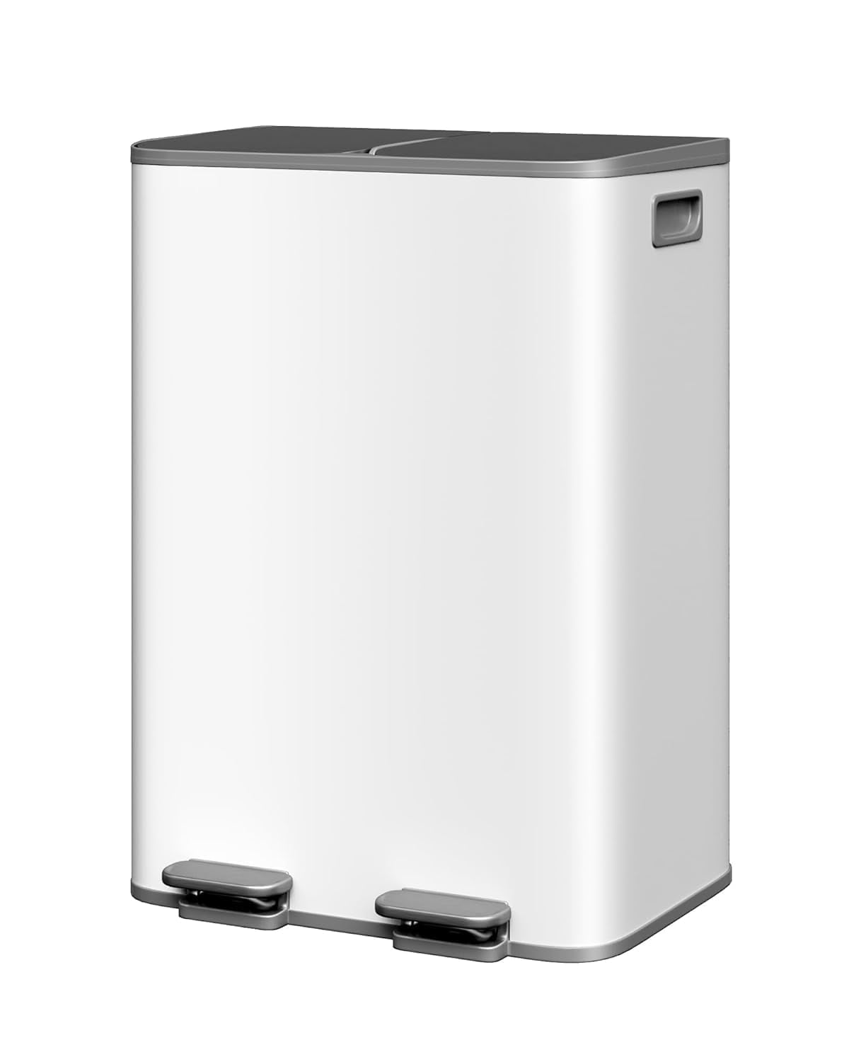Dual Trash Can, Stainless Steel Step Garbage Can and Recycle Bin Combo ...