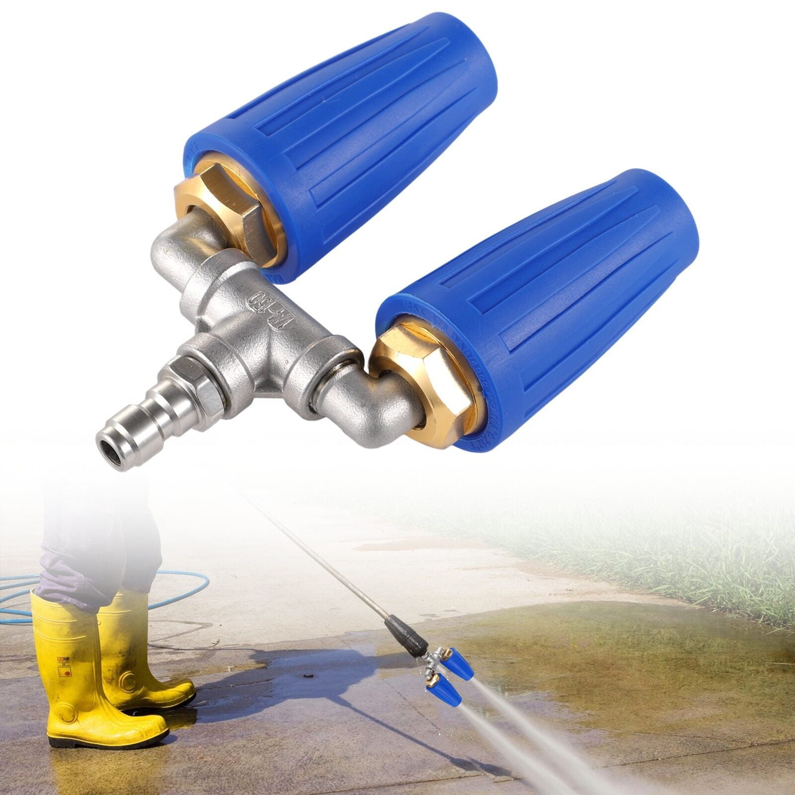 Dual Turbo Nozzle Pressure Washer, 360° Rotating Power Washer Tips with ...