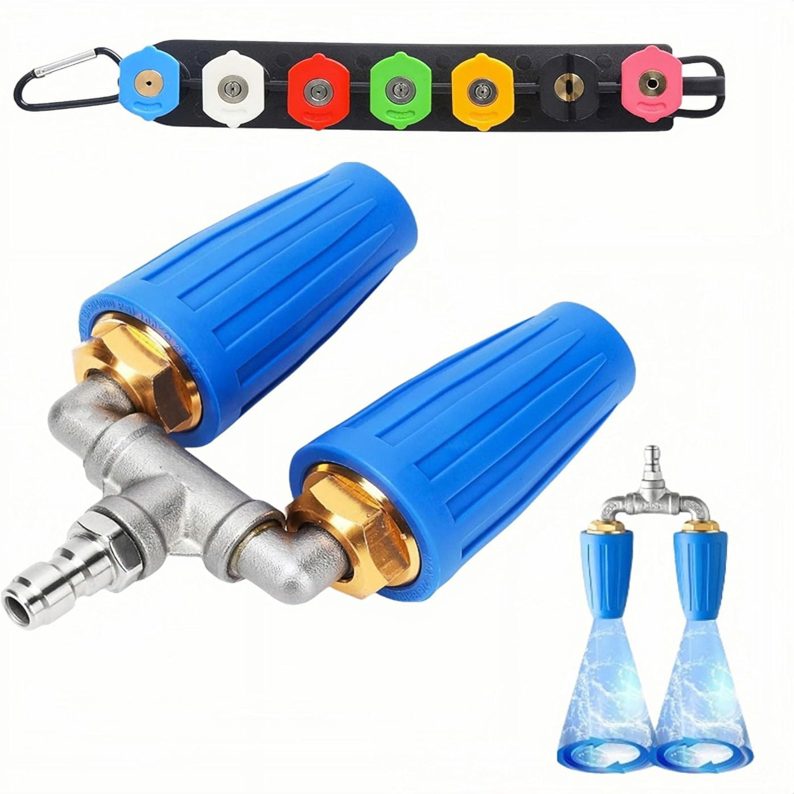 Dual Turbo Nozzle Pressure Washer, 360°Rotating Turbo Nozzle with 1 ...