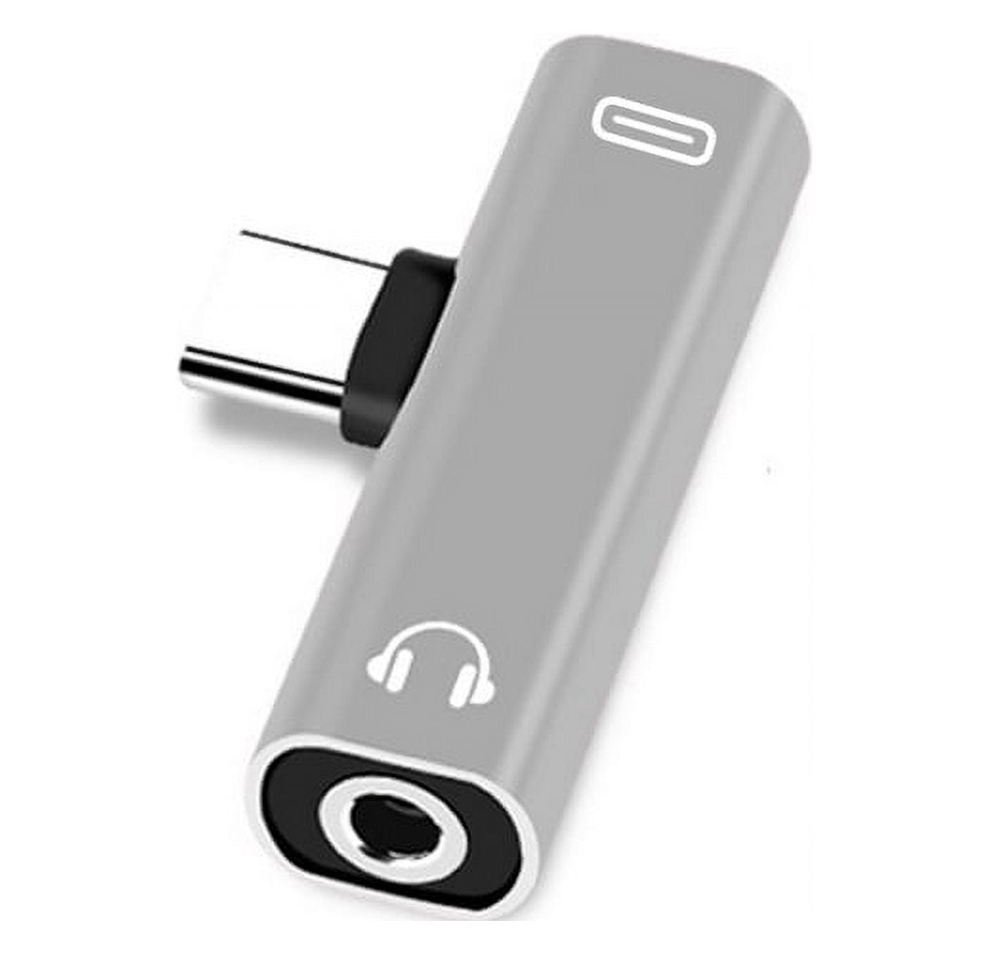 Dual Type C USB-C Earphone Headphone Audio Charging Charger Adapter ...