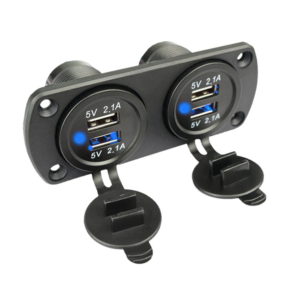 Dual USB 4 Ports Power Charger Socket Outlet Flush Mount 12V 24V ...