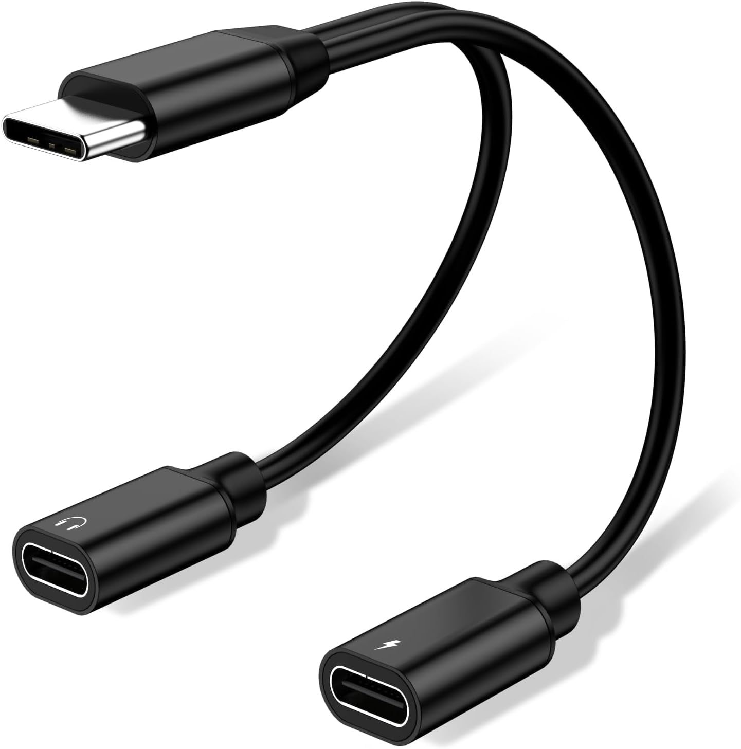 Dual USB C Headphone and Charger Adapter Splitter,2-in-1 Type C Audio Adapter with USB C Fast ...