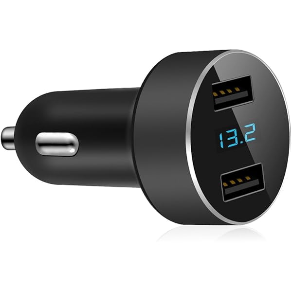 Dual USB Car Charger, 4.8A Output, 12/24 Volt USB Adapter Plug for Cigarette Lighter Voltage ...