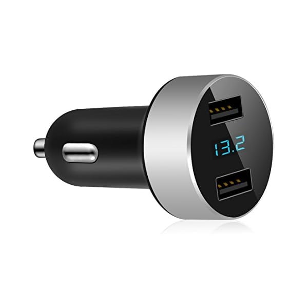 Dual USB Car Charger, 4.8A Output, 12/24 Volt USB Adapter Plug for Cigarette Lighter Voltage ...