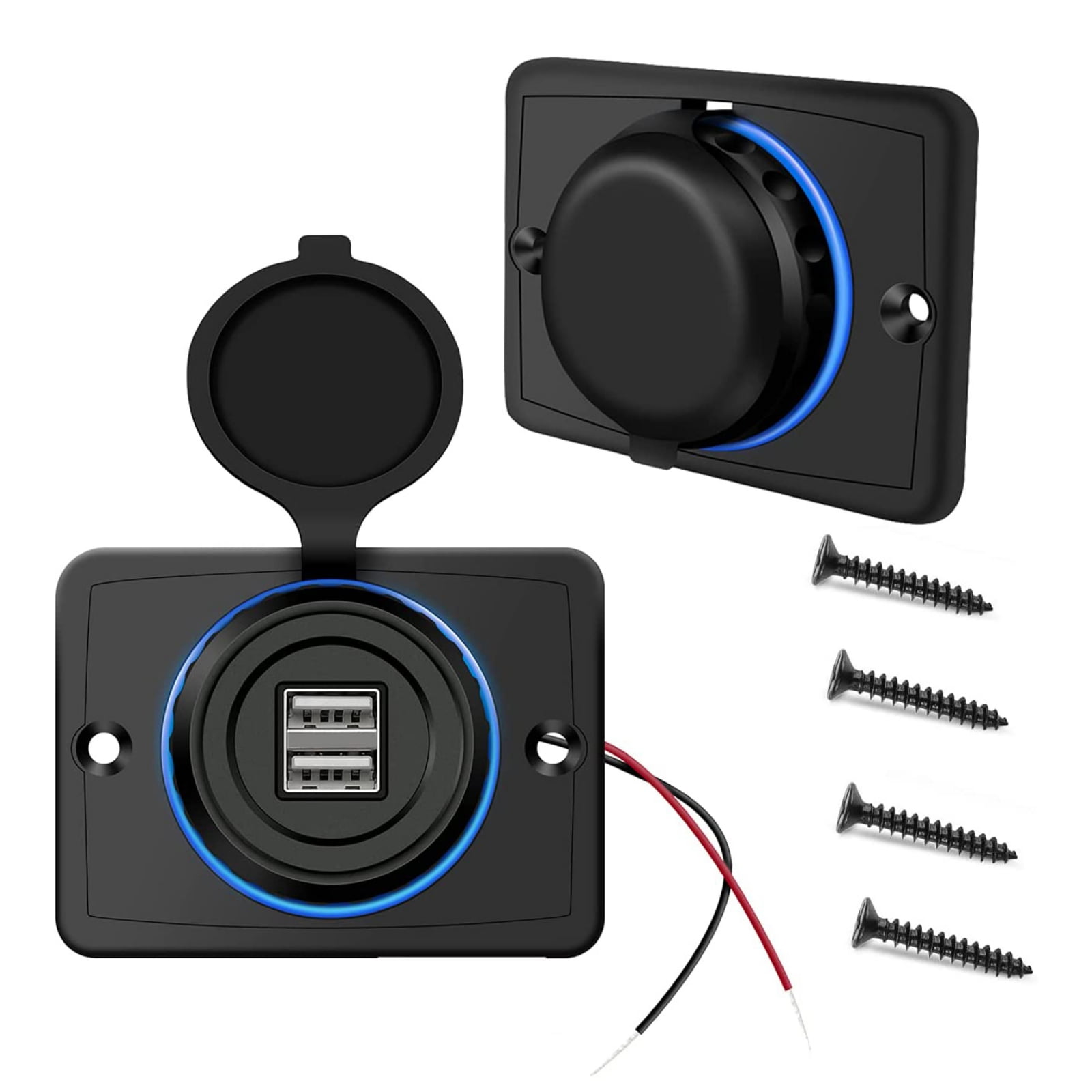 Dual USB Car Charger Socket with Indicator 12v 24v 3.1A Power Outlet ...