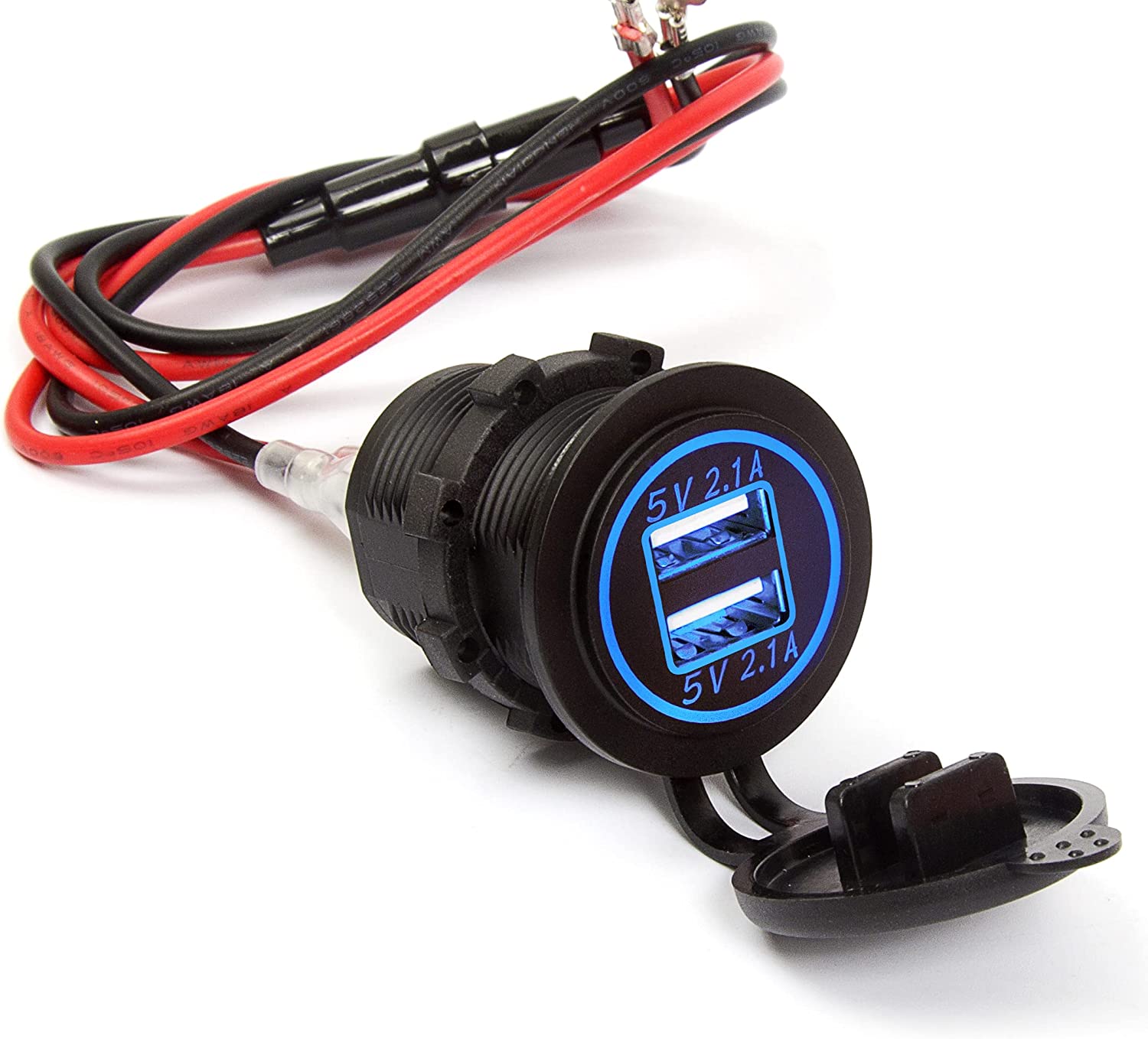 Dual USB Charger Socket Power Outlet 2.1A & 2.1A（4.2A） for Car Boat ...